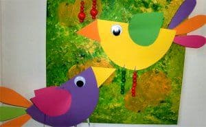 Kidsweb - Quietschbunte Frühlingsvögel basteln im kidsweb.de